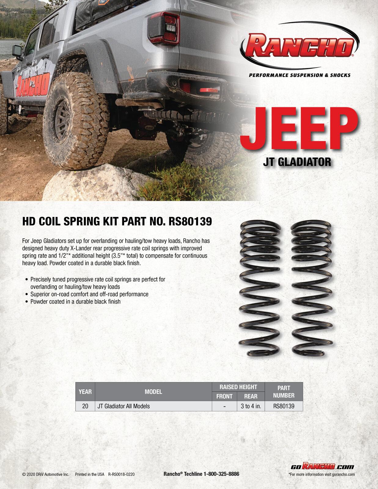 Rancho heavy duty rear spring kit | Jeep Gladiator (JT) News, Forum ...