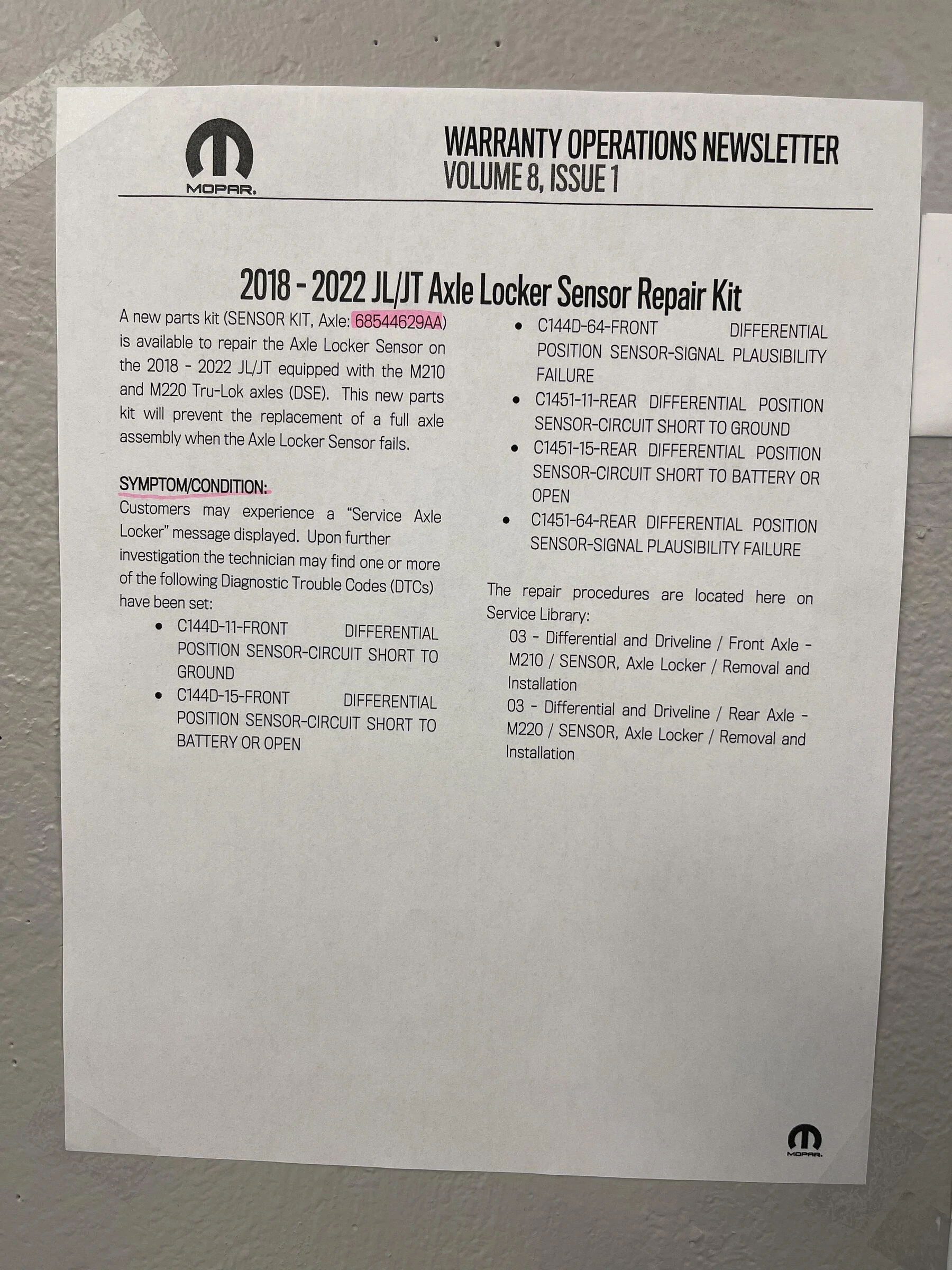 Axle Locker Sensor Issue - Repair Kit Fix Released for JT / JL! | Jeep ...