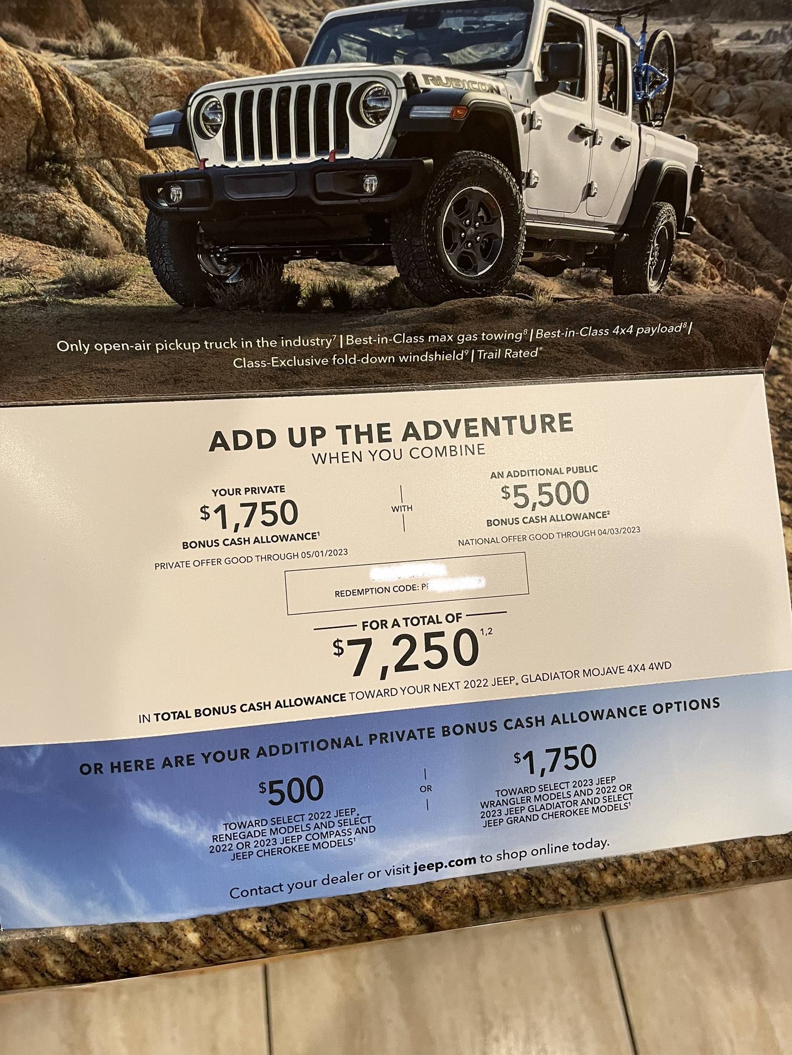 $5,500 OFF 2023 GLADIATOR SPORT 4X4 4WD | Jeep Gladiator (JT) News ...