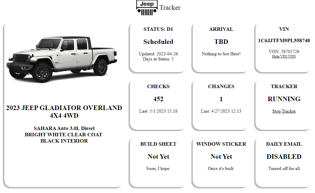 Gladiator Window Sticker and Build Sheet Order Tracking | Page 503 ...