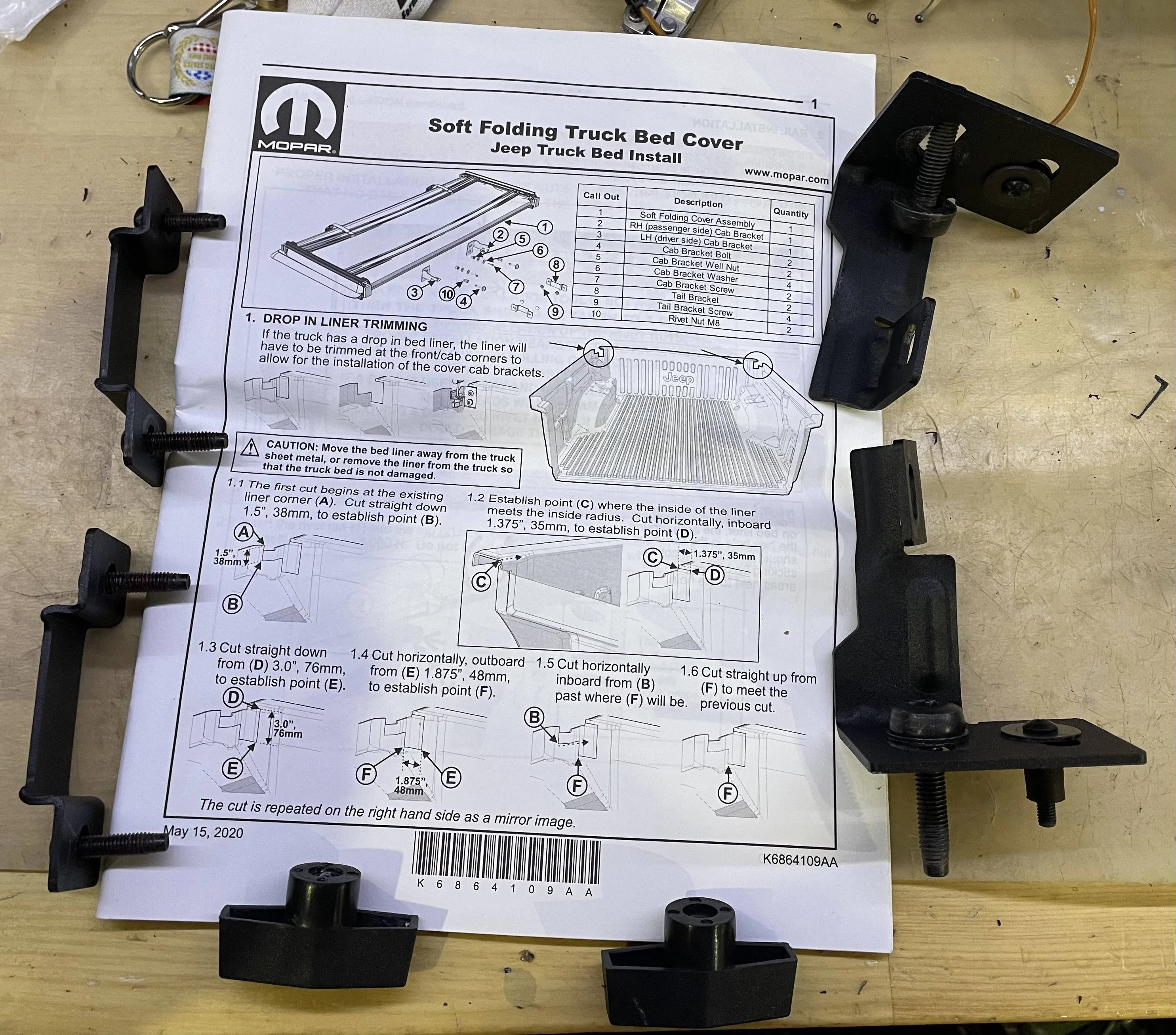 Florida - Brackets for Mopar soft folding tonneau cover | Jeep ...