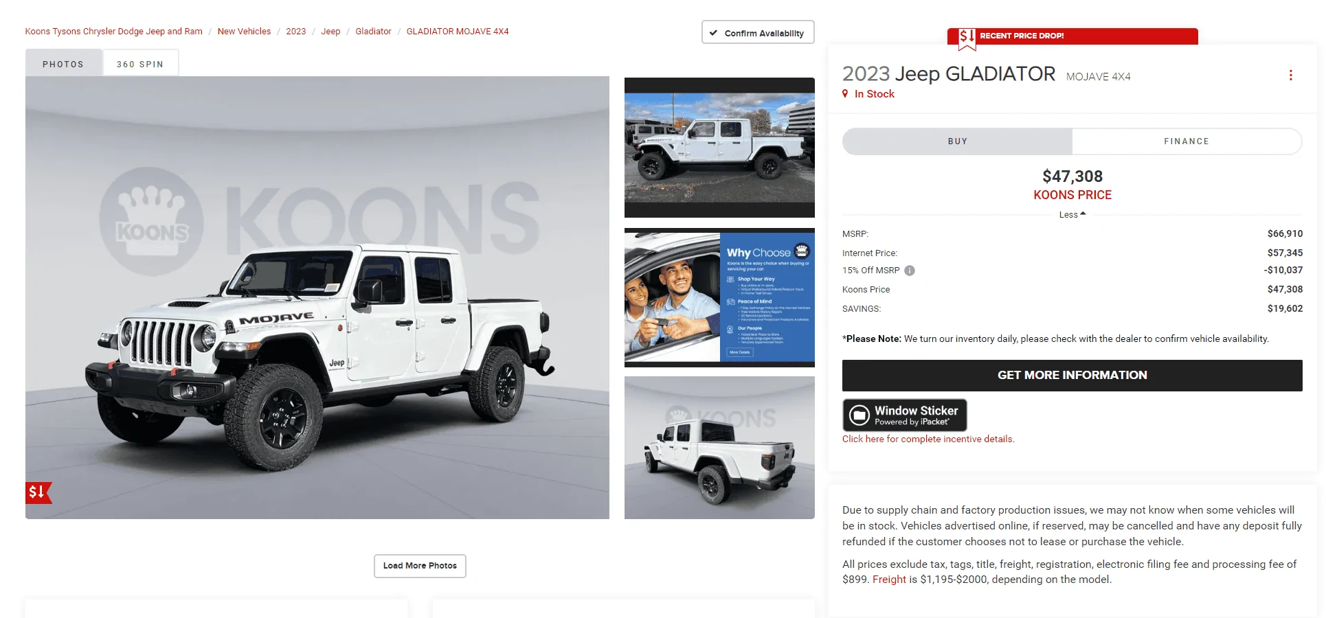 Koons 2024 Up To 9.3% Under Invoice! | Jeep Gladiator (JT) News, Forum, Community ...