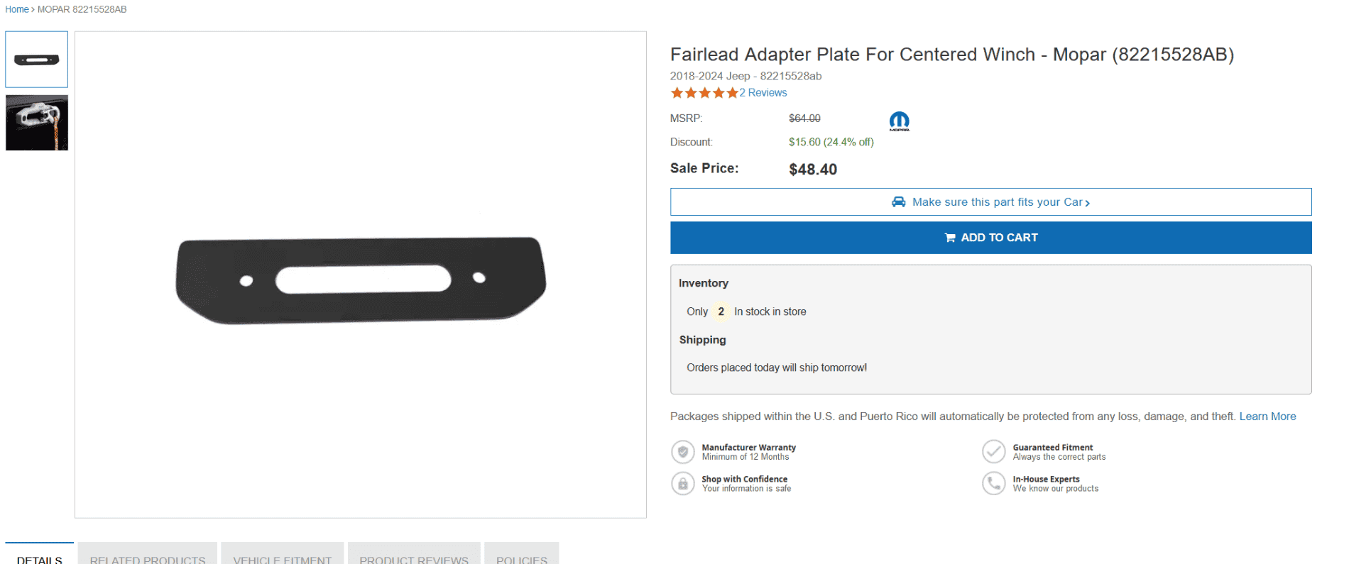 OEM Steel Bumper fairlead plate (to cover bumper holes) | Jeep ...