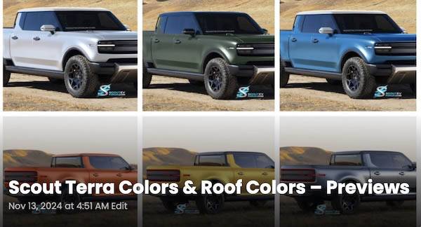 Scout Traveler SUV & Terra Pickup Colors Previewed 🎨 | Jeep Gladiator ...