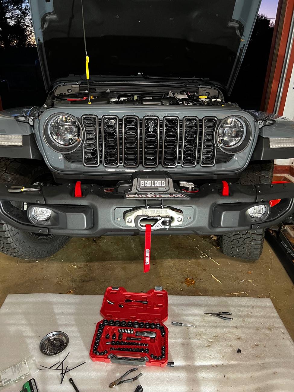 Badland Apex 12,000 lb. Winch installed | Jeep Gladiator (JT) News ...
