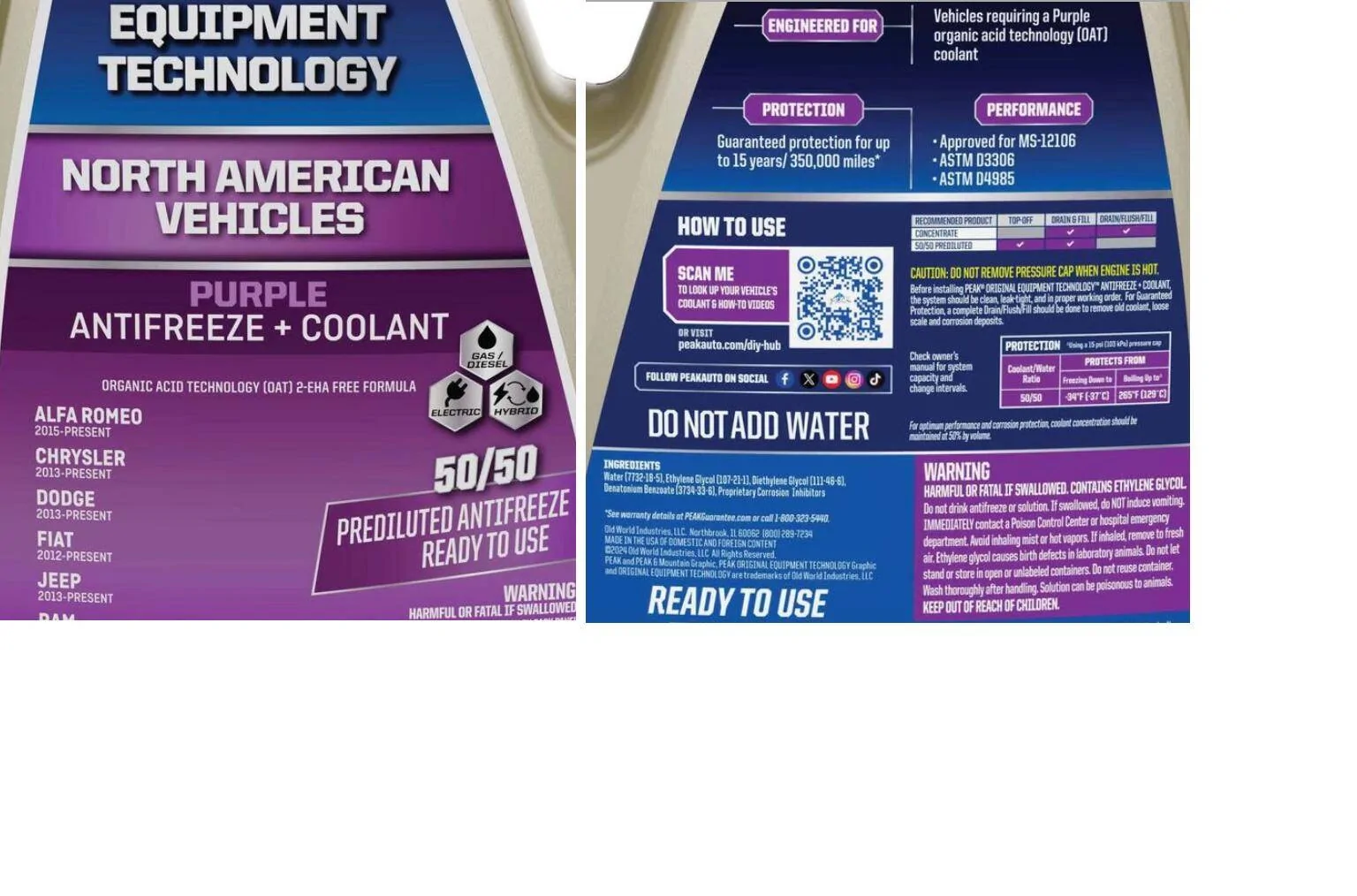 PEAK Antifreeze + Coolant Equivalent to OEM Original | Jeep Gladiator ...