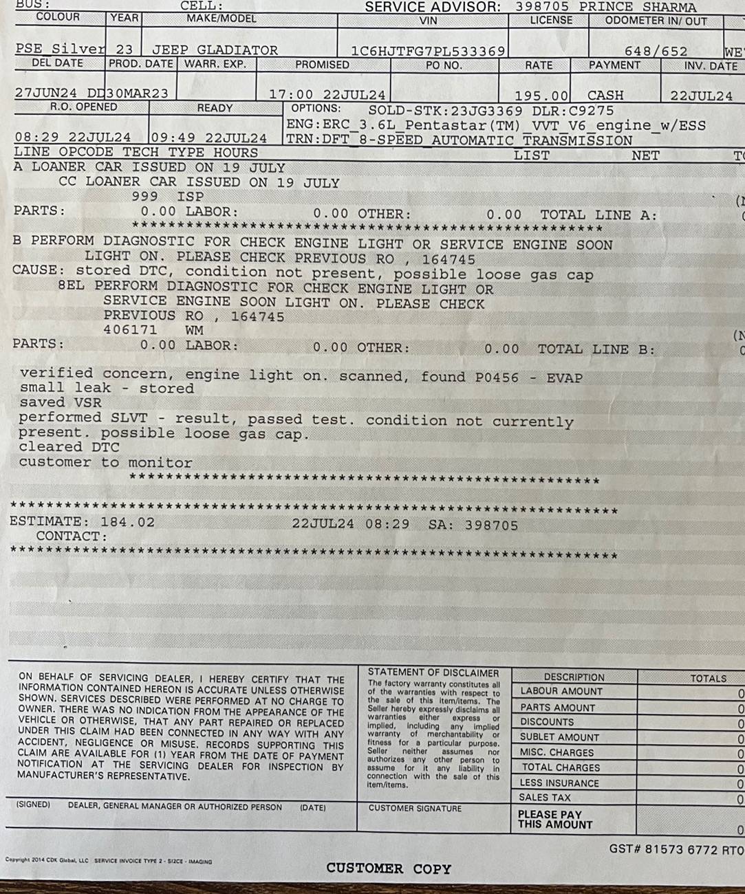 The reverse camera shows a blue screen and does not display the rear ...