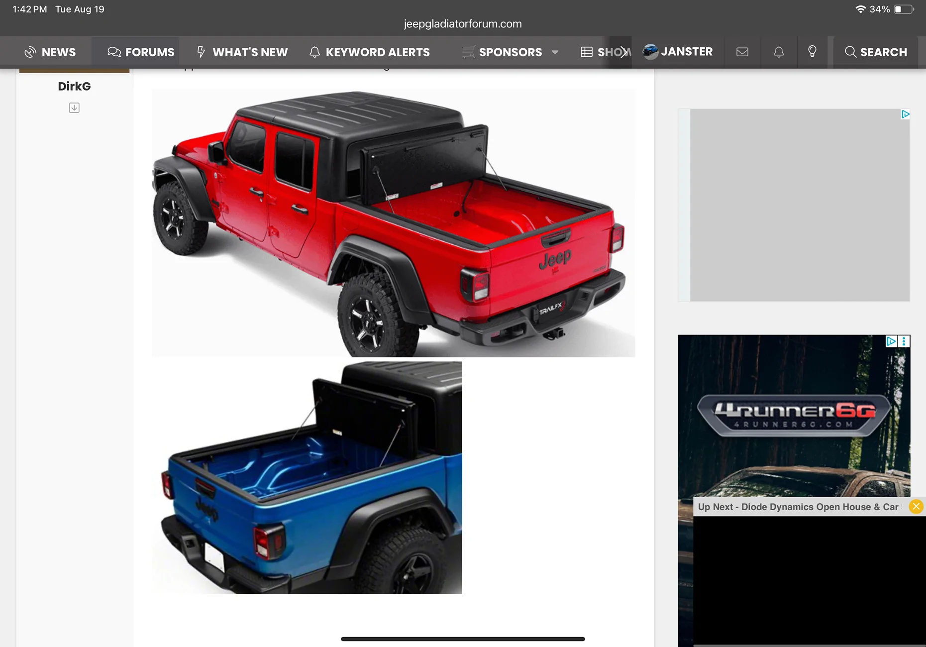 2024 Mojave Factory Mopar Tonneau cover attachment | Jeep Gladiator (JT ...