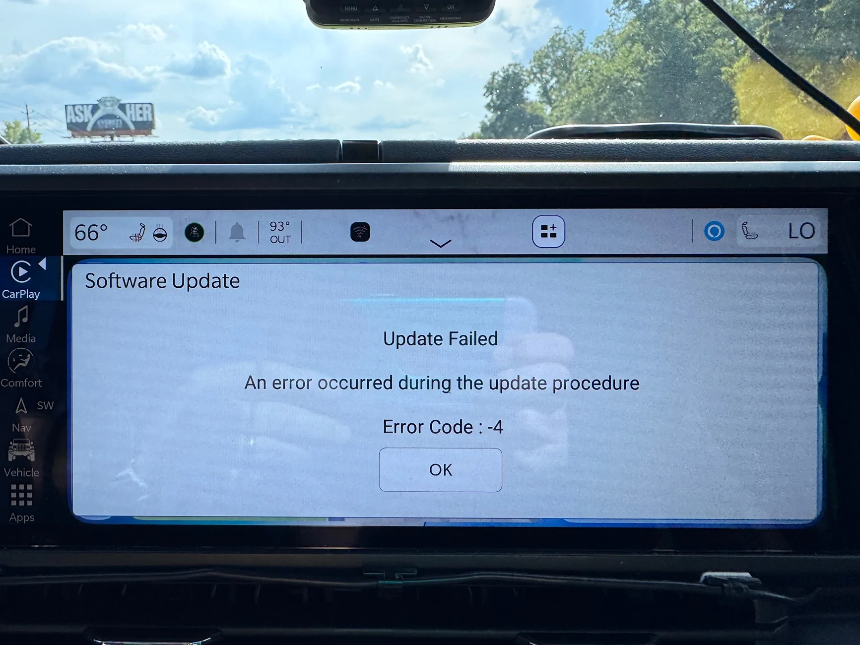 UConnect Software Update Failed, Error Code: -4 | Jeep Gladiator (JT) News, Forum, Community ...